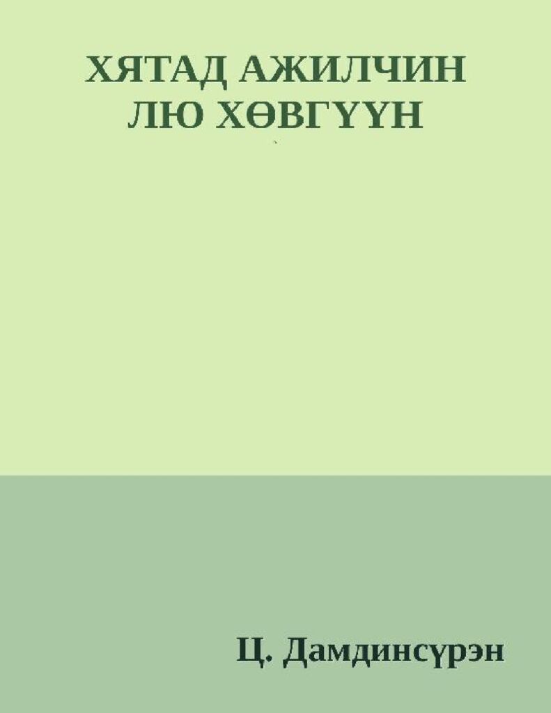 Хятад ажилчин Лю хөвгүүн ЦАХИМ НОМЫН САН